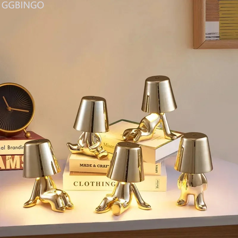 Little Golden Man Table Lamp Living Room Bedside Children's Room Art ...