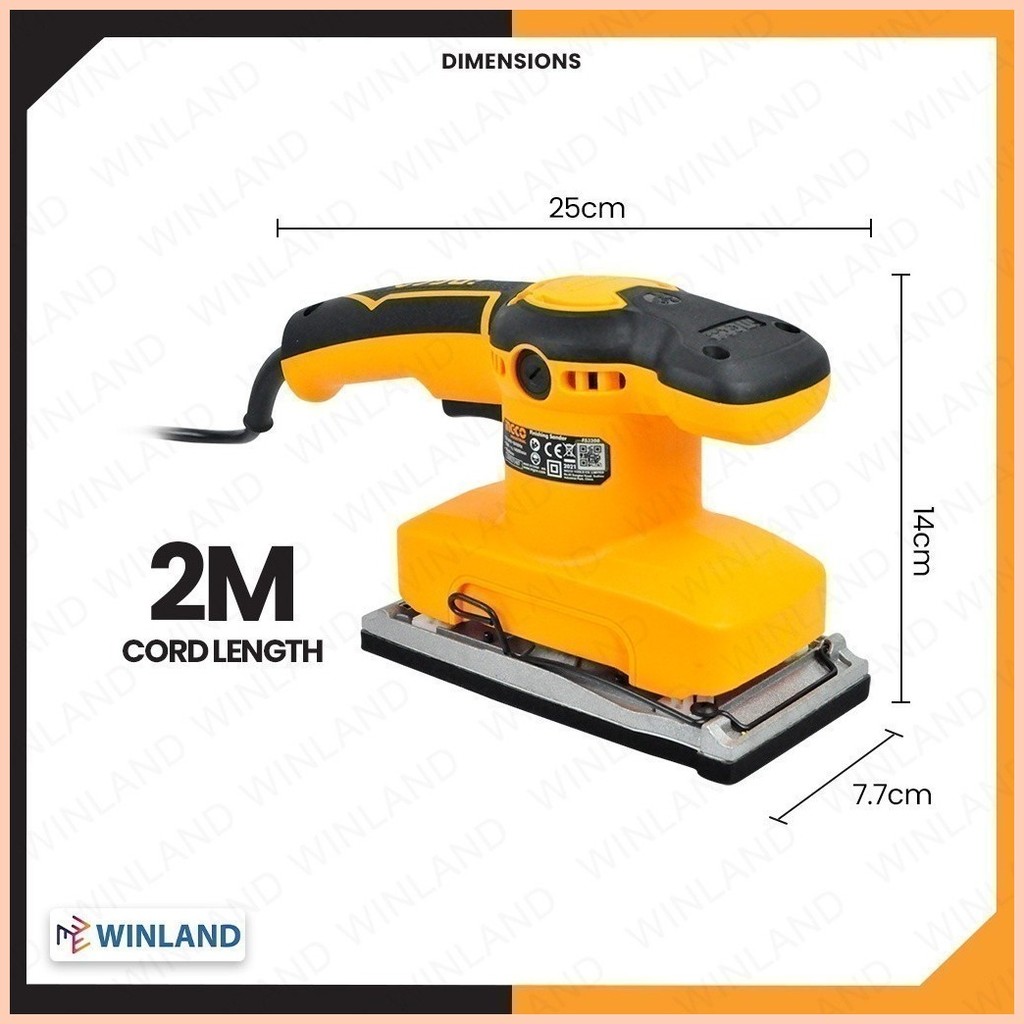 ♀ Ingco by Winland Finishing Sander Sanding Machine Power Tools 320W ...