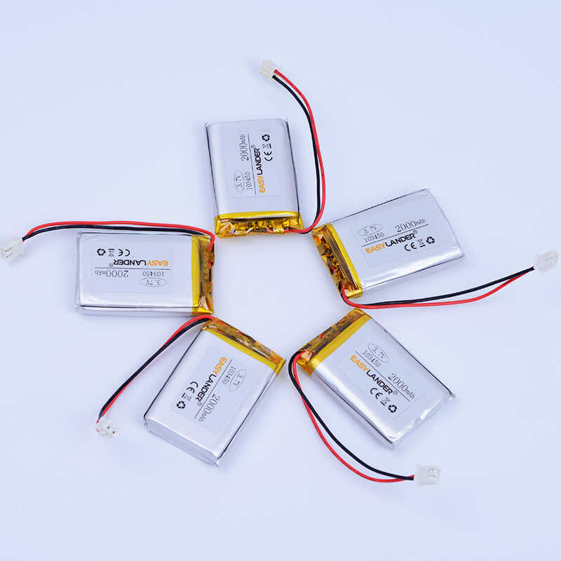 JST2.54 9a2 5Pcs/Lot 2pin 3.7V 2000mAh 103450 Rechargeable Lithium Li ...