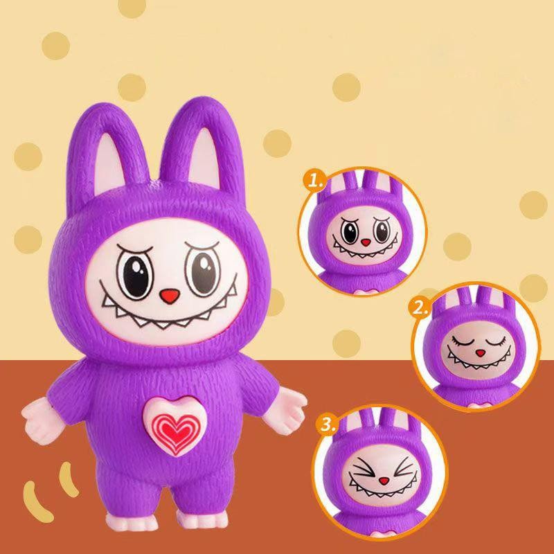 Labubu Face Changing Keychain Doll Figure Toy3 Faces Model Bag ...