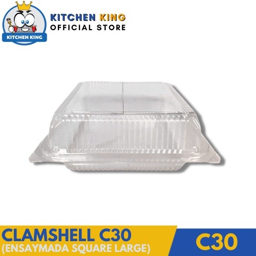 ۩ Clamshell OPS Container [Ensaymada Square (Large) - C30] 8.66"x8.66 ...