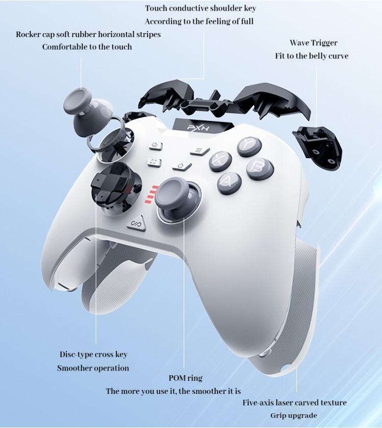 Pxn P5 Pro Gaming Controller Wireless Bluetooth Full Hall Ring Pom Zero ...