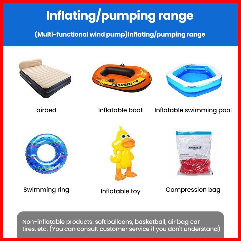 Electric Air Pump Home Inflate Deflate for Air Mattress Swimming Pool ...