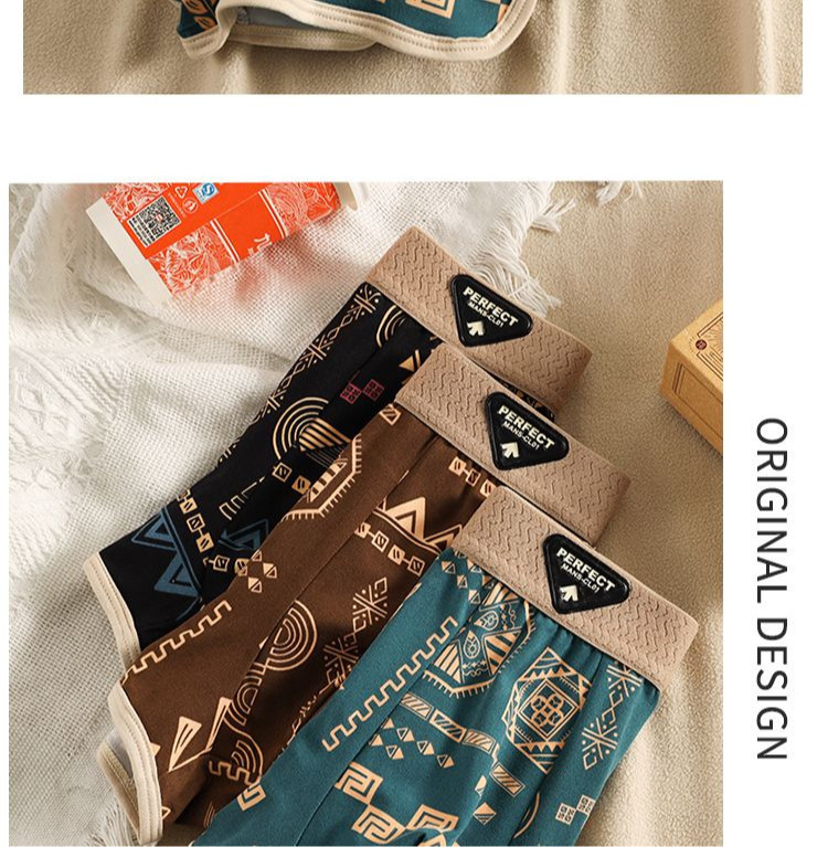GOOD MiiOW Amaya Print Vintage Men Boxer Briefs Breathable Men ...