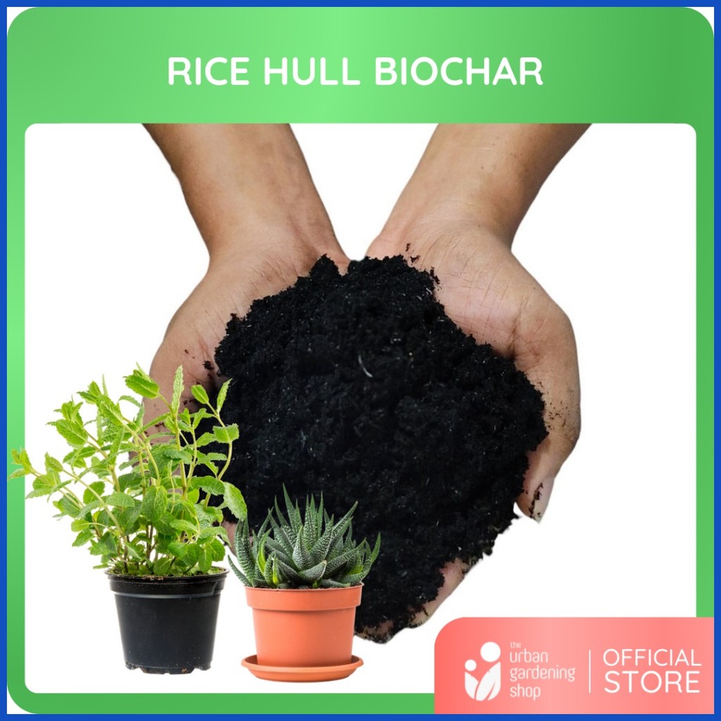 ∼ ♡ THE URBAN GARDENING SHOP 8-liter RIce Husk Biochar (Carbonized Rice ...