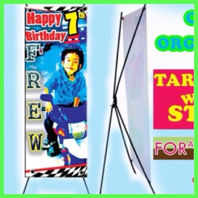 ஐ X Banner Stand / 2x5 Ft Standee Tarp Tarpaulin Decor Display Signage ...