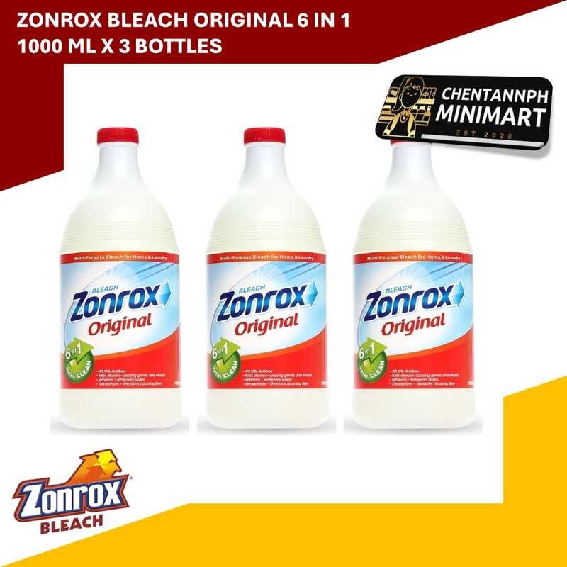 ZONROX Bleach Original 6 IN 1 Total Clean 1000 Ml X 3 Bottles 37F ...