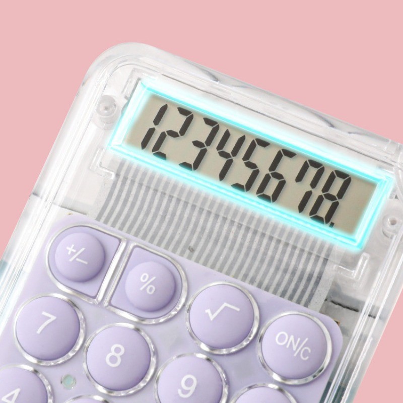 8-Digit Mini Transparent Calculator Candy Color School Office ...