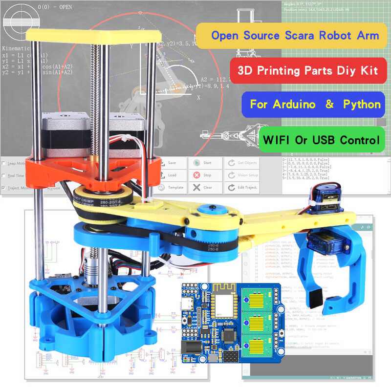 Df8 Multi Axis Scara Arm 3D Printing Manipulator Model For Arduino Robot DIY Kit With Stepper ...