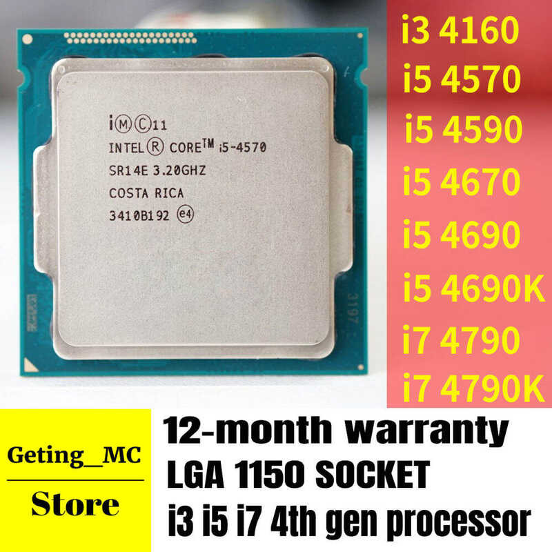 I3 Intel Core 4160 I5 4570 4590 4670 4690 4690K I7 4790 4790K Processor ...
