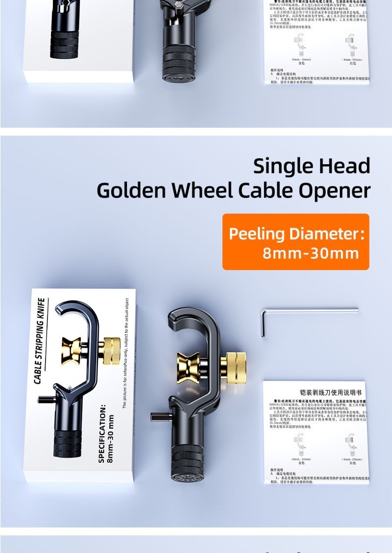 Armored Wire Stripper 4-10mm & 8-28mm Optical Cable Slitter Fiber Optic ...