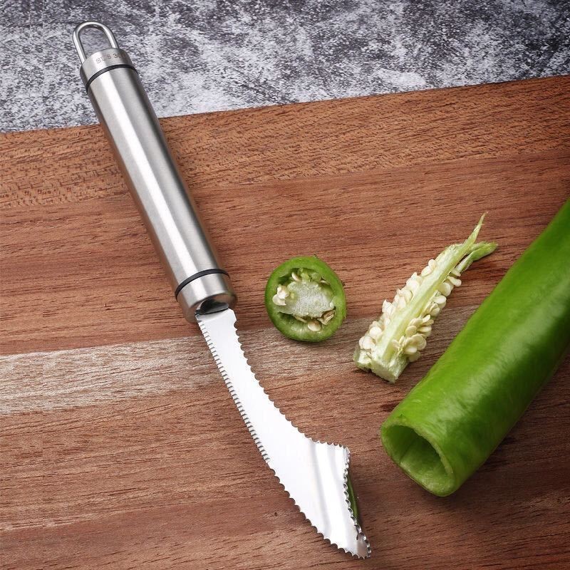 Stainless steel Vegetable Pepper Core Remover Barbecue Seed Coring Cut ...