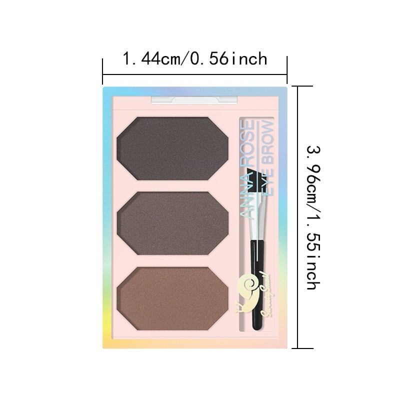 3 Color Eyebrow Powder Natural and Long-lasting Powder for Female ...