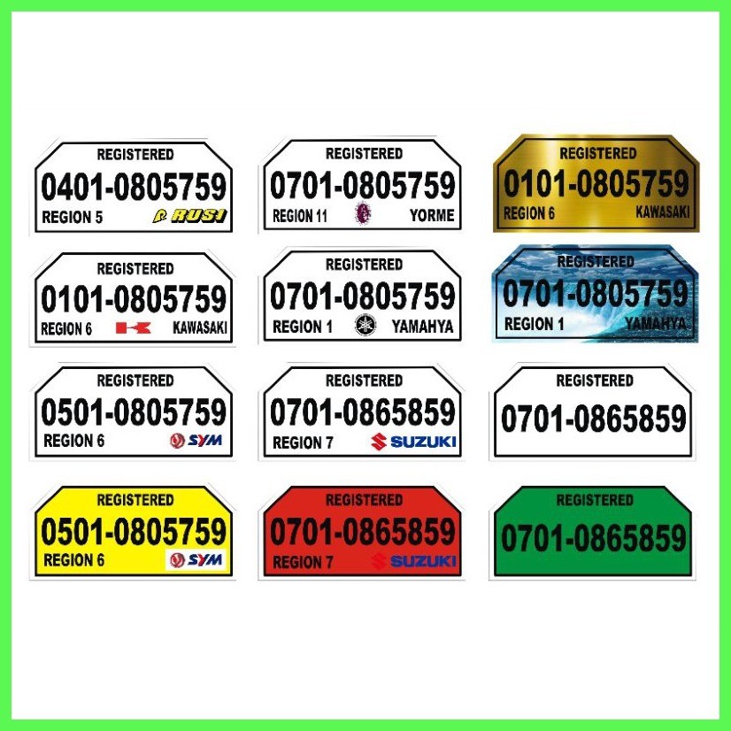 motorcycle temporary plate / plate number / motorplate / motor / motors ...