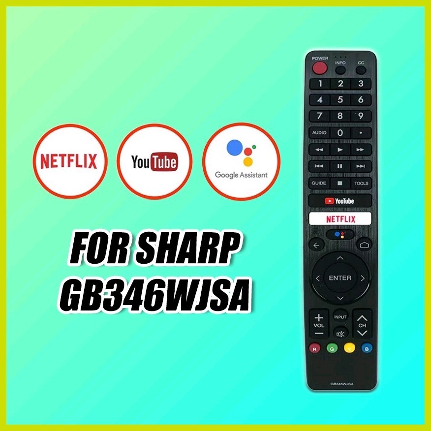 Sharp Aquos smart TV Android TV remote control replacement with YouTube ...