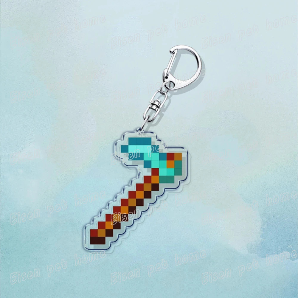 Cute Cartoon Minecraft Pixel Style Keychains for Accessories Bag ...