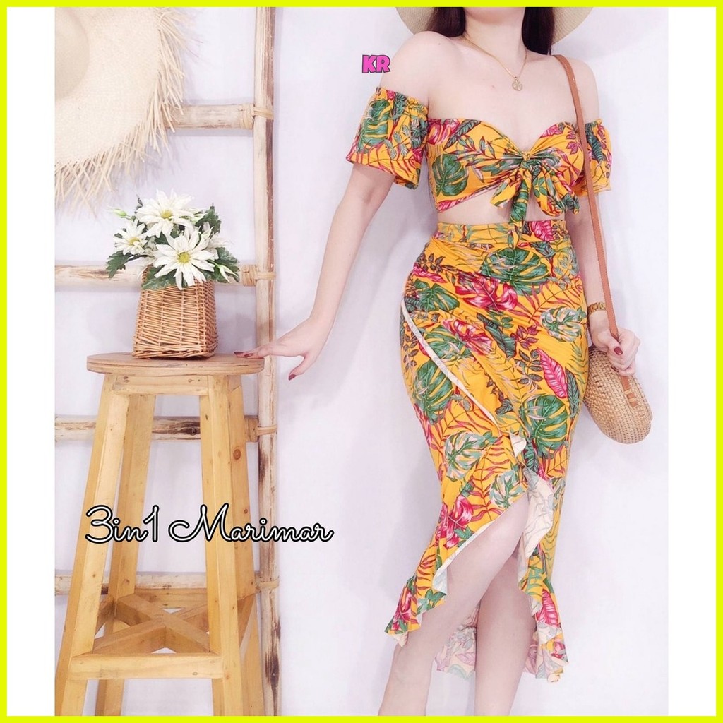 3in1 Marimar Floral Summer Swimwear/Swimsuit/Outfit (NO BRA PAD ...