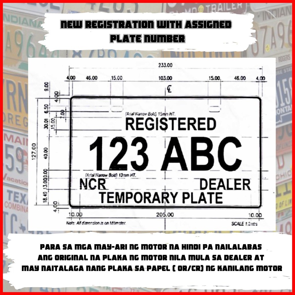 ♨ Temporary Plate Number for Motorcycle 2023/2024 ( LTO Standard ...