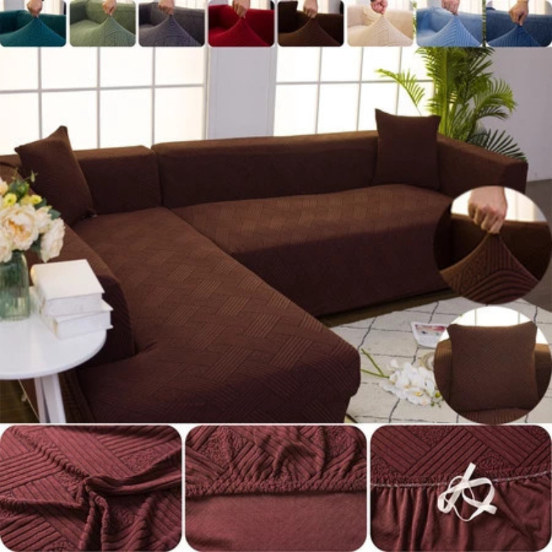 Sofa Cover Jacquard Craft Regular L Shape Stretchable Four Seasons ...