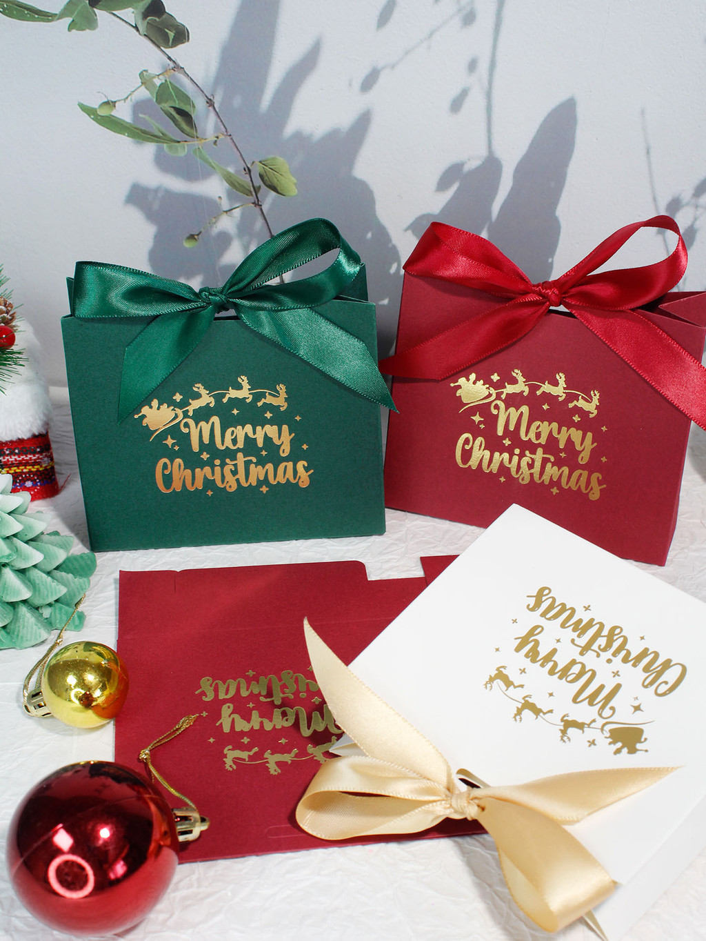 𝐎𝐯𝐞𝐫𝐬𝐞𝐚𝐬 𝐒𝐡𝐢𝐩 3/5/10pcs Mini Christmas Gift Boxes with Ribbon Red ...