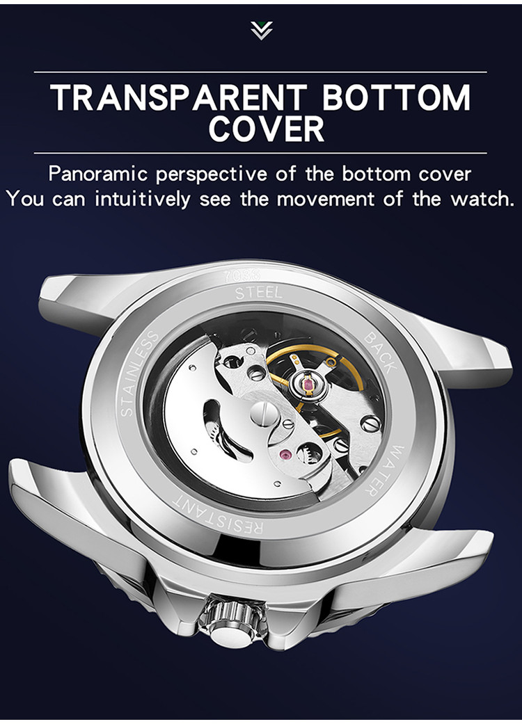 SANDA Successful Men's Sparkling Charm Automatic Mechanical Watch ...