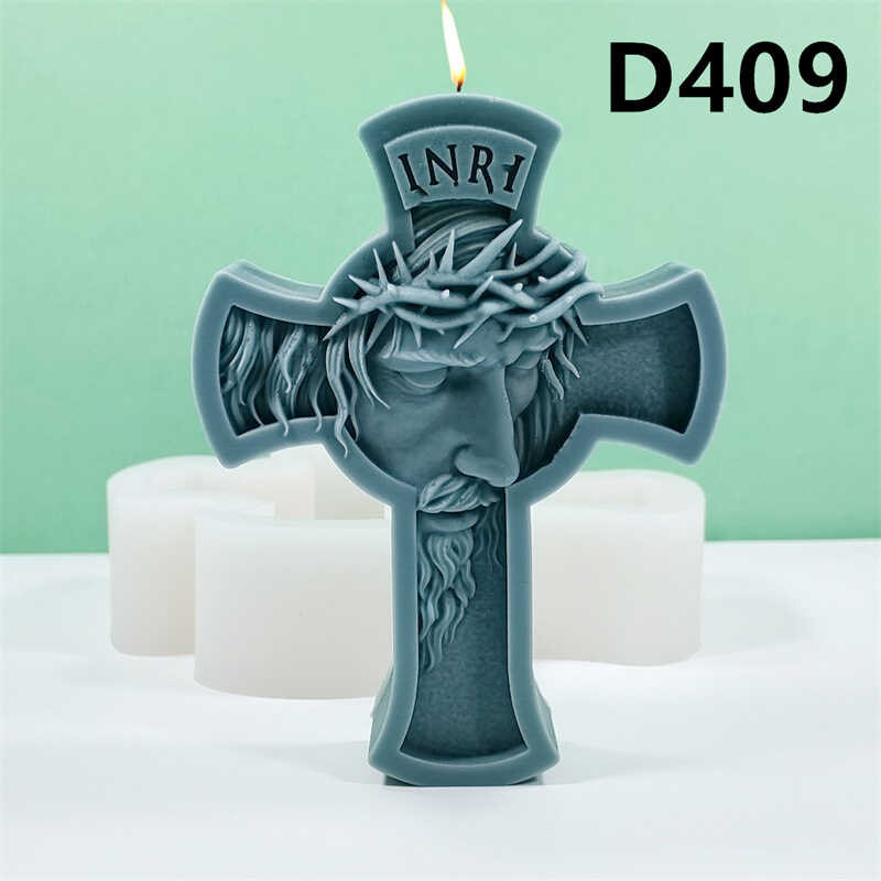 2D/3D Cross Statue Jesus Kobe Silicone Mold Candle Mould Greek ...