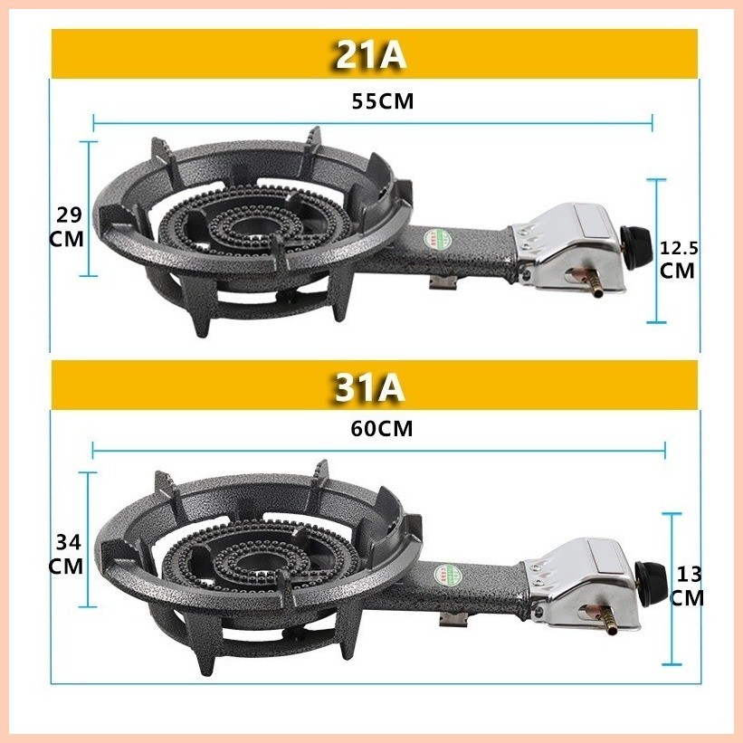 Cast Iron Gas Stove Heavy Duty Burner kitchen Automatic Ignition Gas Stove Low Pressure 21A/3 ...
