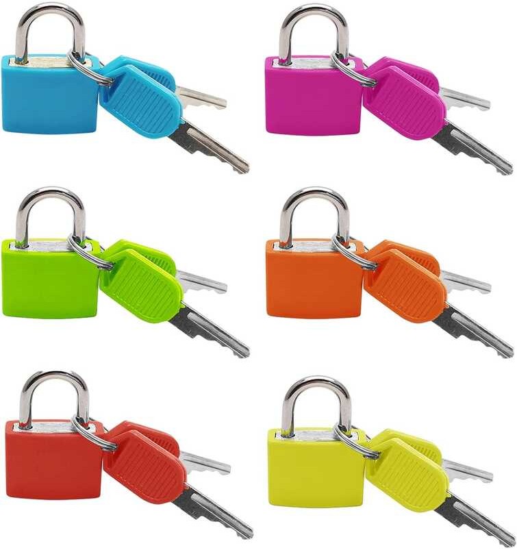 Suitcase Lock with Keys, Multicolor Small Padlock for Backpac, Laptop ...