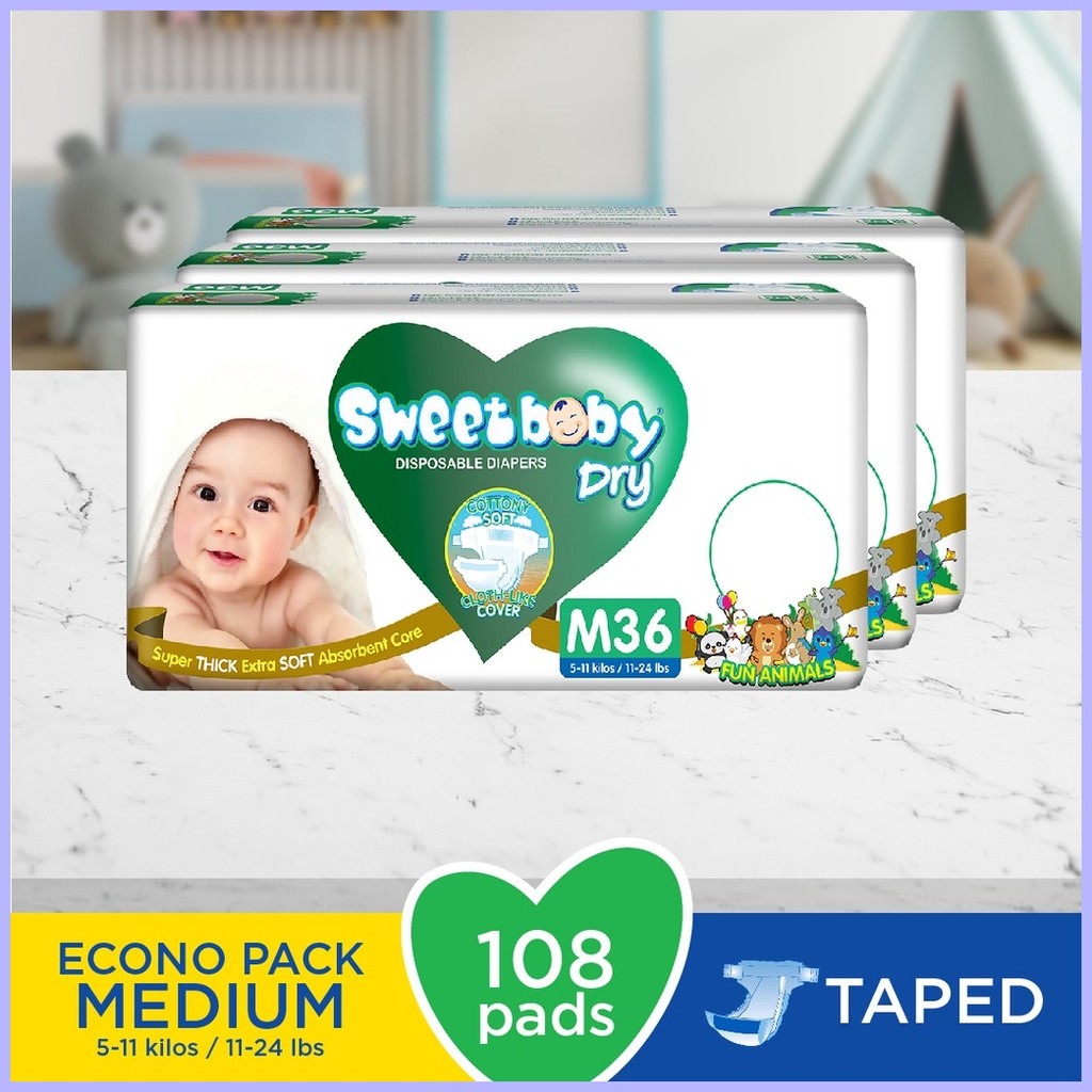 SWEETBABY DRY - ECONOPACK MEDIUM 36s x 3 PACKS | Shopee Philippines