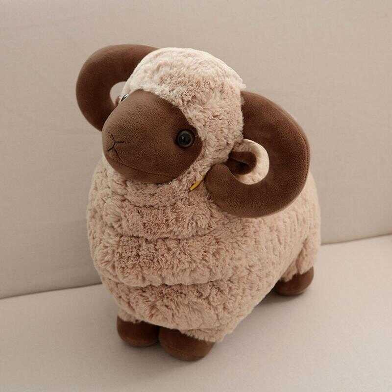 Simulation Cute Stuffed Animal Soft Doll Real Life Plush Sheep Goat Toys For Children Baby Kids ...