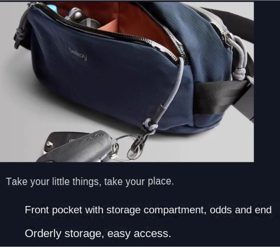 Bellroy Australia Venture 2.5L Explorer Travel Chest Bag Lightweight ...