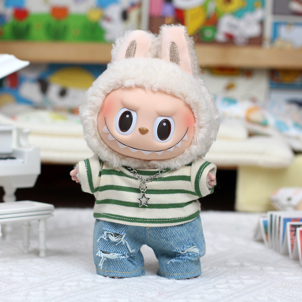HW1 [Clothes only] For 17cm Labubu baby clothes doll clothes T-shirt ...