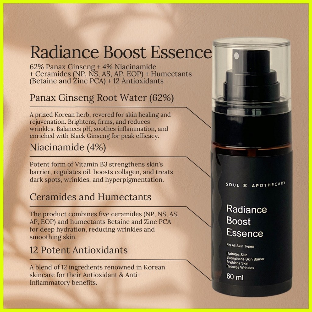 Soul Apothecary: Radiance Boost Essence (Niancinamide + Panax Ginseng Root ++) | Shopee Philippines