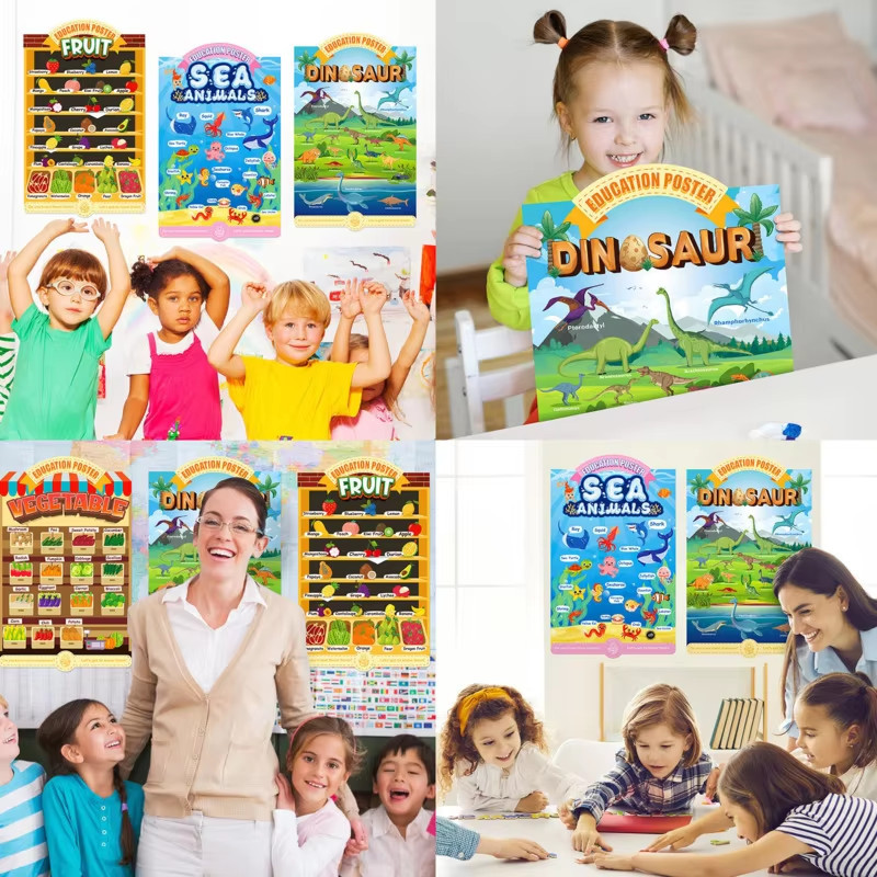 16Pcs Chart for Kid Educational Wall English Alphabet Numbers Chart ...