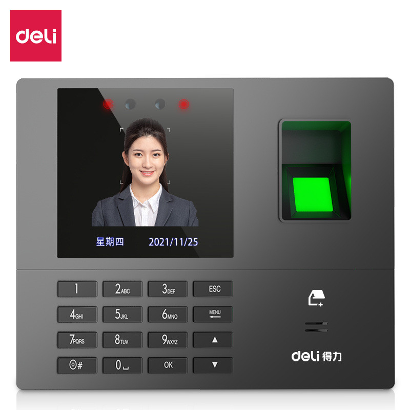Deli 34521CS Face Attendance Machine Fingerprint Clocking Machine Facial Recognition Company ...