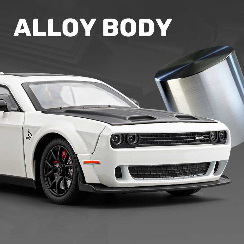 Scale ★ 【Rum】1:24 Dodge Challenger SRT Alloy Model Light & Sound Effect ...