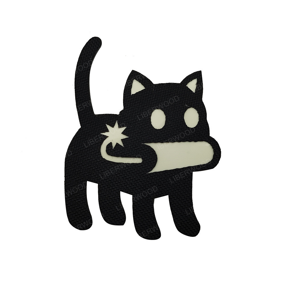 Funny Camo Cat Bite Bomb Reflective Patch Glow In The Dark Tactical ...