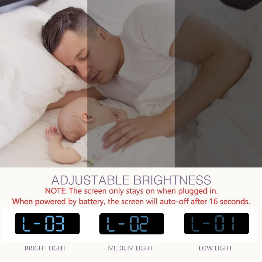 【cod】Digital Wall Clocks LED Alarm Clock Large Display Table Clock Wall ...