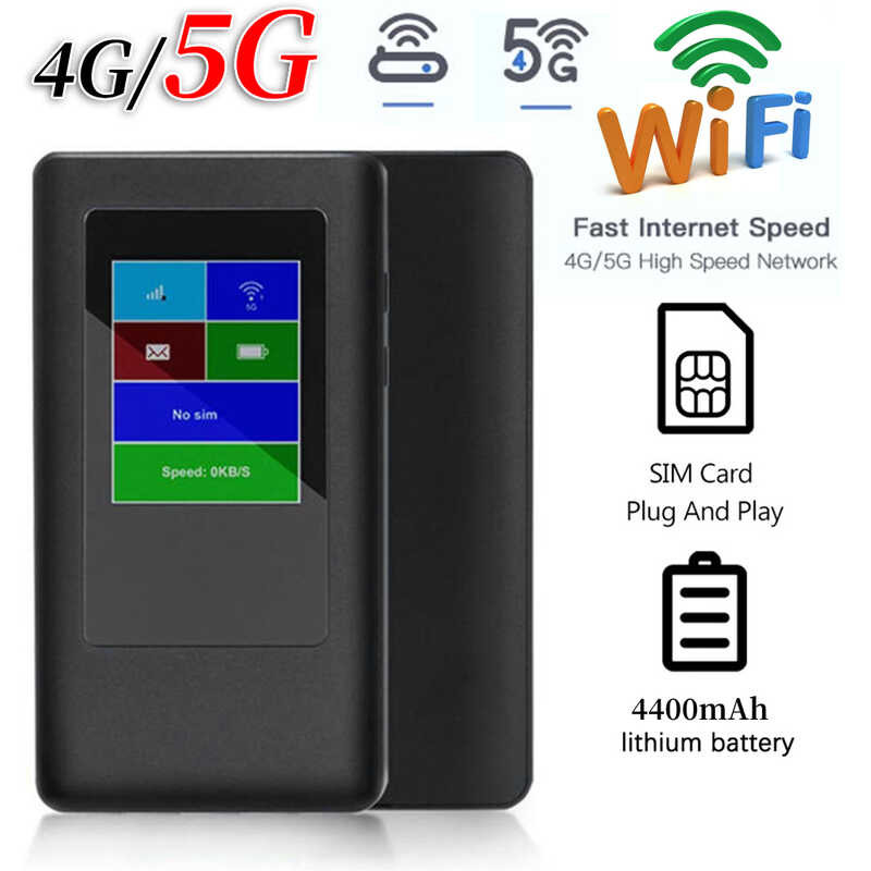 4G/5G WIFI 150Mbps 4G LTE Wireless Router 4400Ma Portable Pocket Mifi ...
