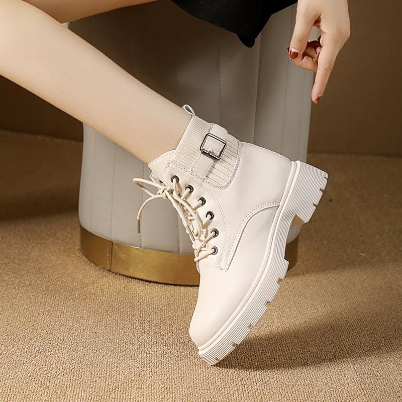 Size 35-40 Women's Fashion Martin Boots Thick Soled Shoes British Style ...