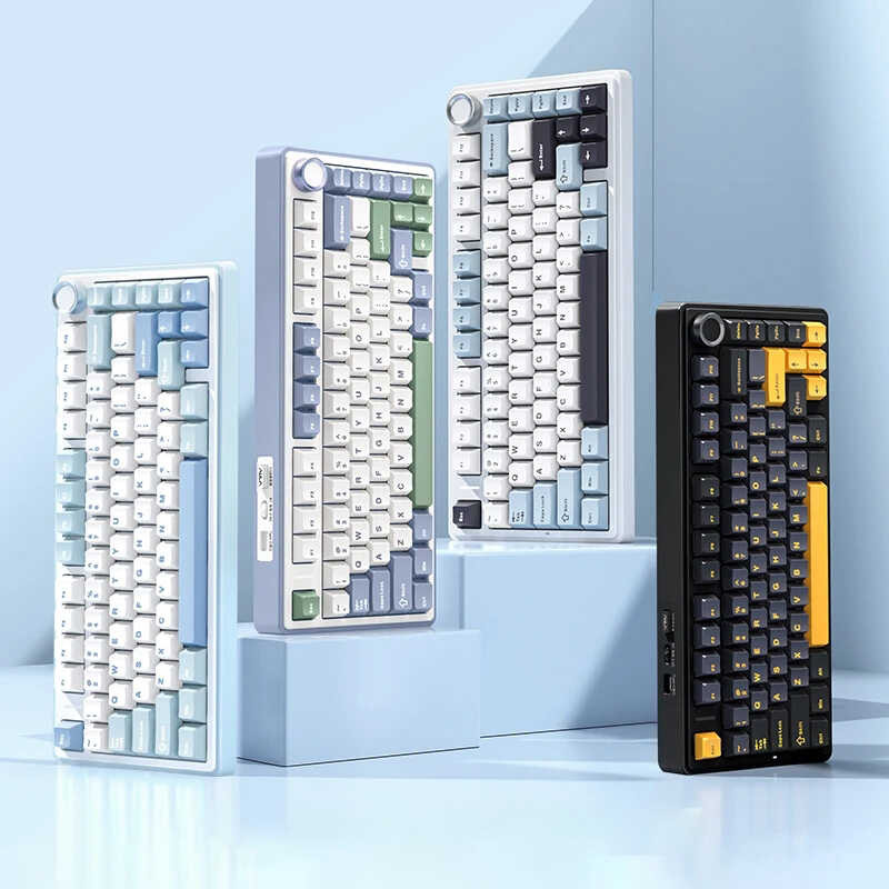 F75 AULA 2.4G Wireless/Bluetooth/Wired Gaming Nical Keyboard RGB ...