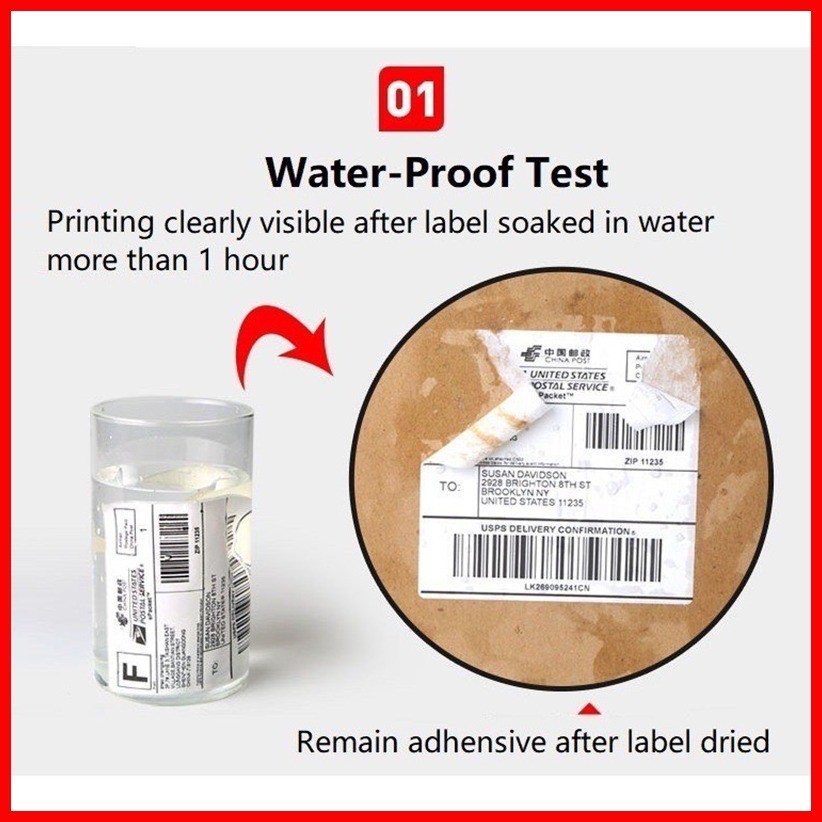 ๑ ☂ 4 ROLL（1box）A6(100x150) 350 Sheets Thermal Sticker Standard Waybill ...