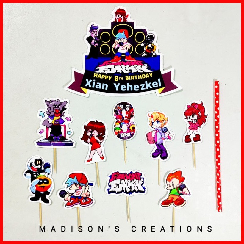 ஐ ⚾︎ 11pcs/Set FNF Friday Night Funkin' Cake Topper/Banner (Personalize ...