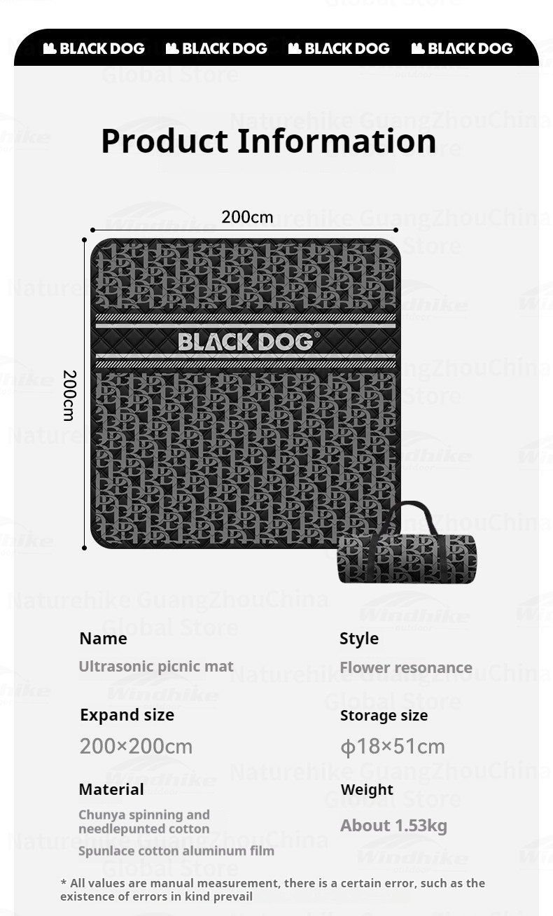 BLACKDOG Ultrasonic Picnic Mat Cushion Soft And Skin-Friendly Camping Mattress Sleeping Pad ...
