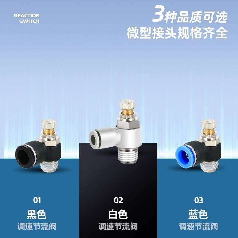 Pneumatic tracheal cylinder joint adjustable flow valve speed control valve SL4/8/10/12-01 ...