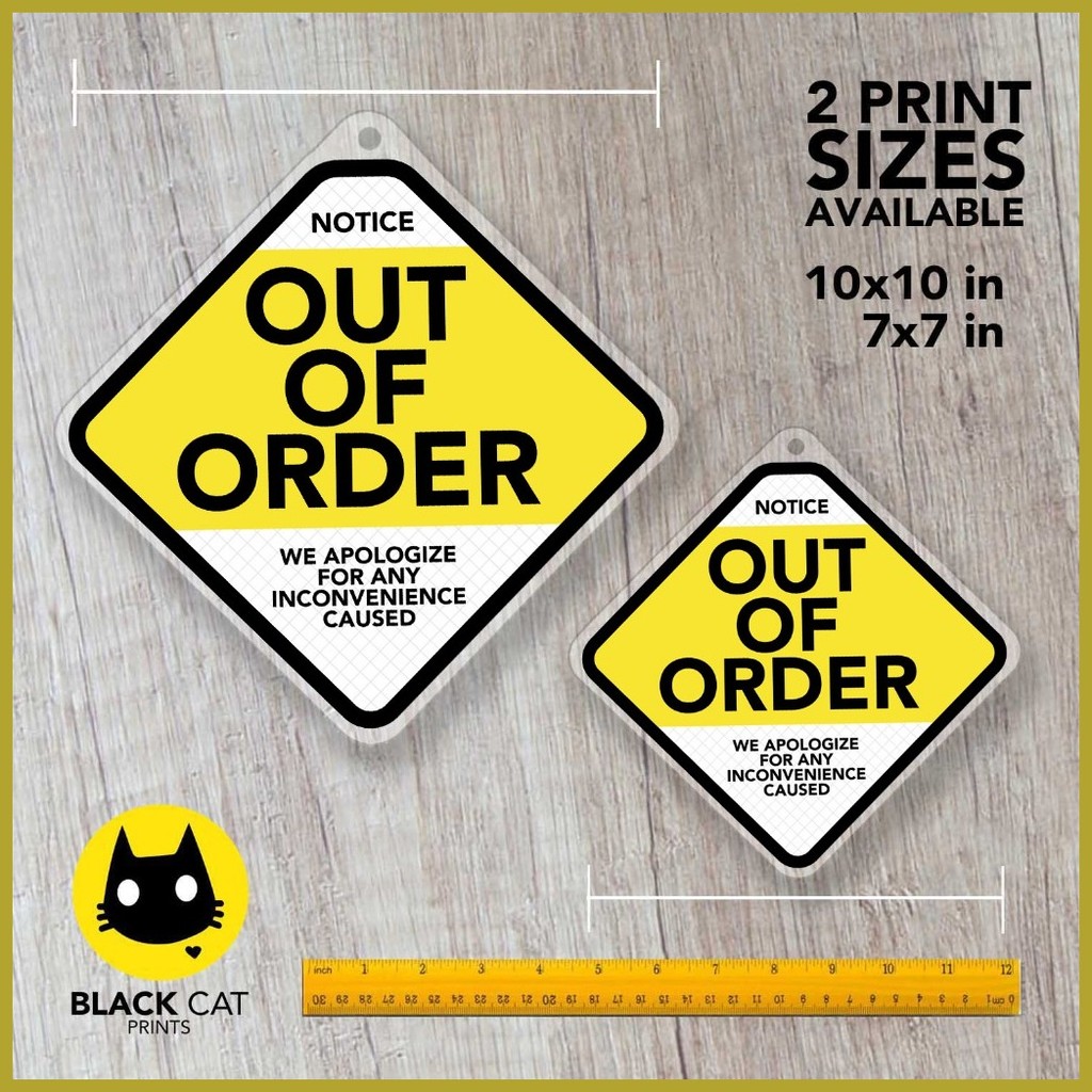 ☃ ☼ Out of Order Sign Diamond Shape | Laminated Signage | Sign Board ...