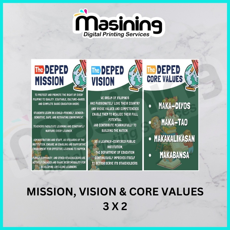 Deped Mission/Vision/Core Values/Quality policy Tarpaulin | Shopee ...