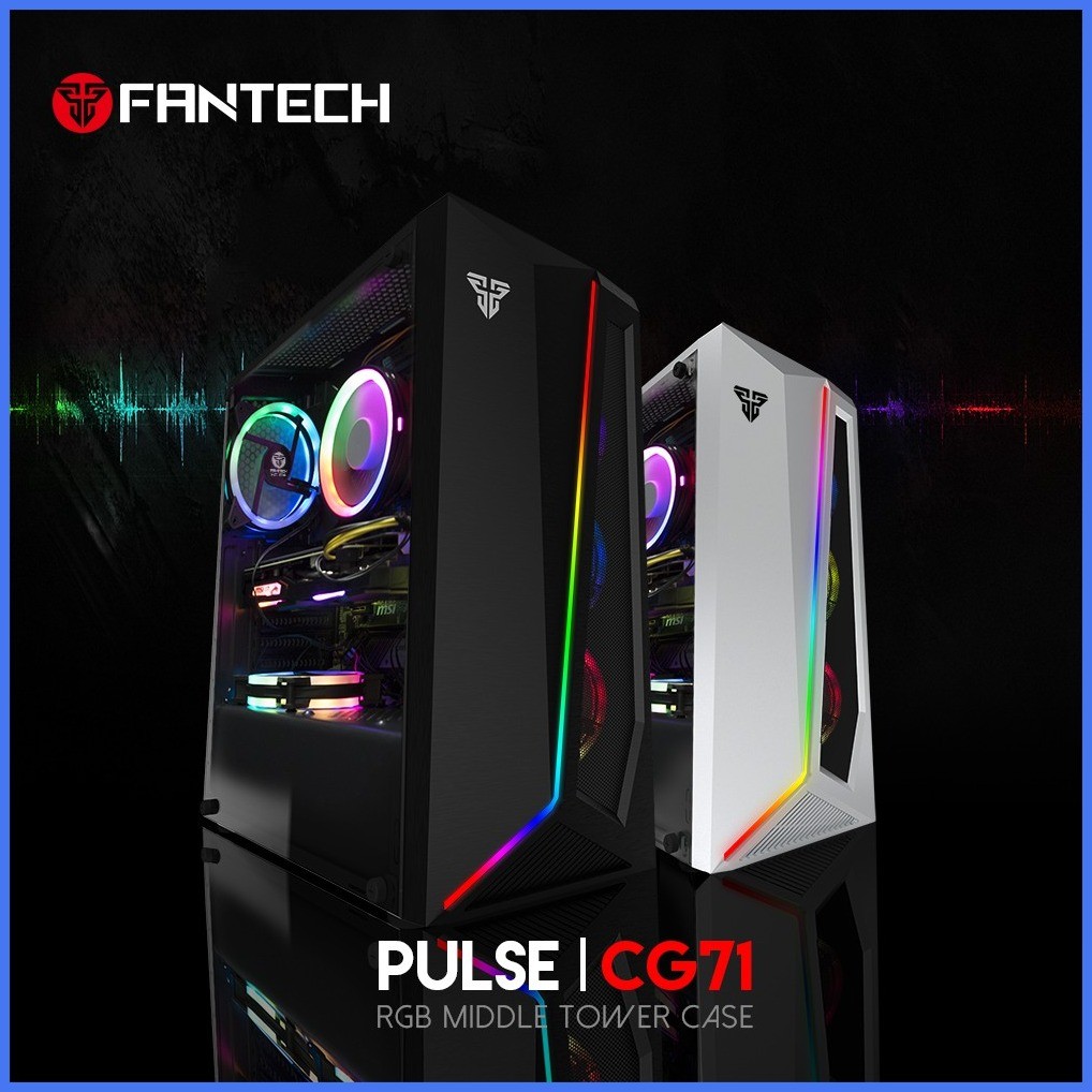 ① Fantech Case Pulse CG71 RGB Middle Tower Case Supports ATX Mini ITX ...