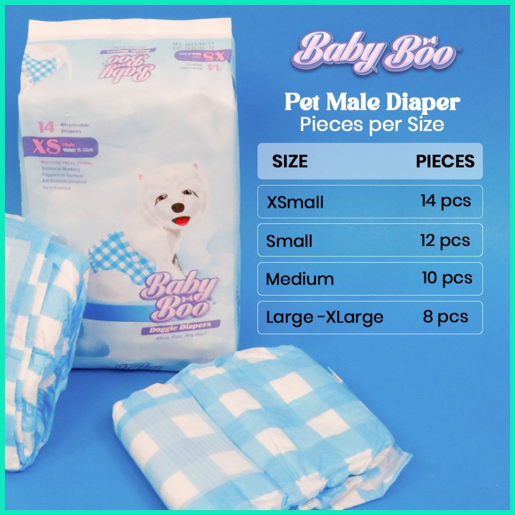 Baby Boo Male Boy Dog Diaper (XS-XL) for potty training | Shopee ...