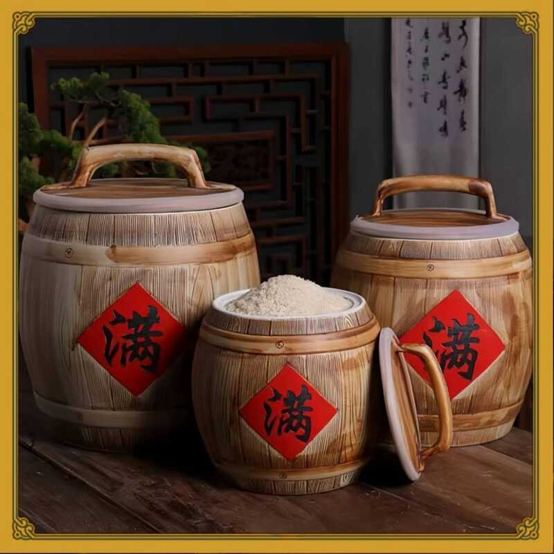 Jingdezhen Ceramic Rice Keeper Big Clay Jar With Cover Storage ...